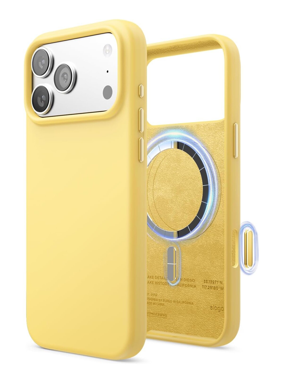 Elago силиконовый чехол для iPhone 17 Pro Max, Magnetic Silicone Yellow (MagSafe)