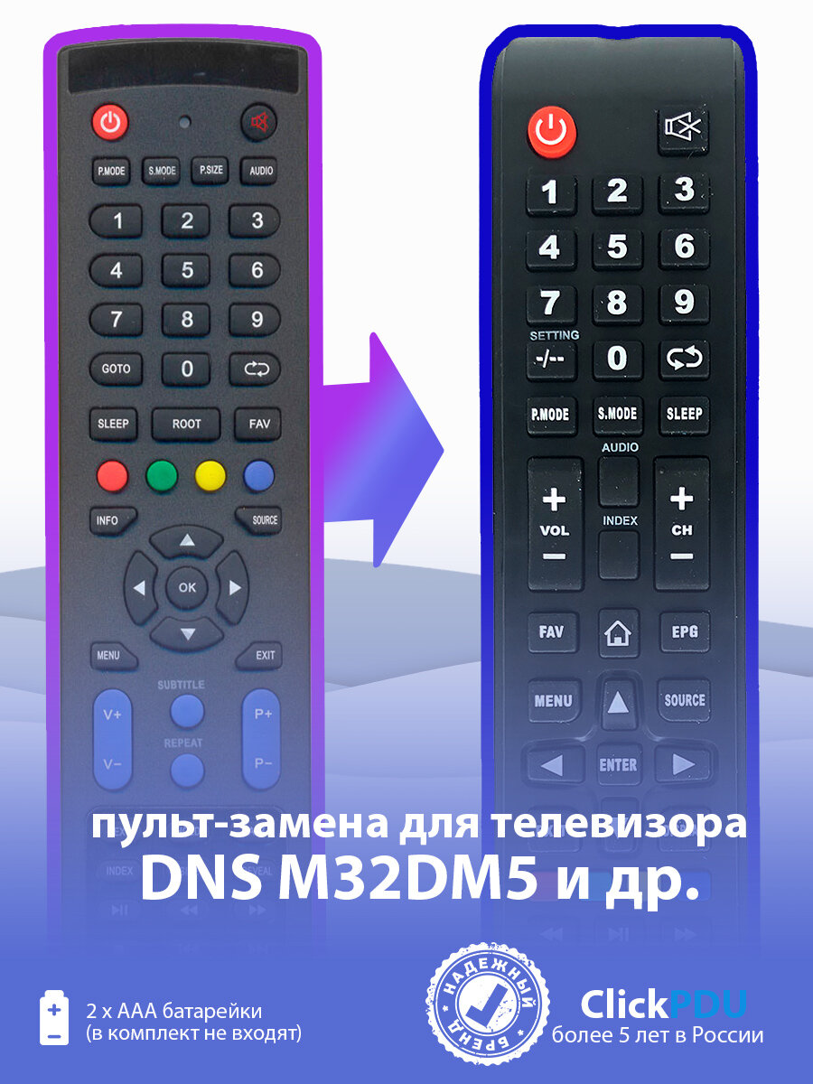 Пульт для телевизора DNS M32DM5 и других