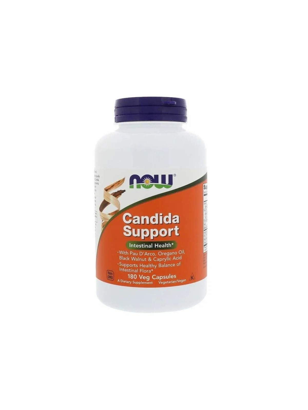 NOW Candida Support, Битоин (Витамин B7), каприловая кислота для иммунитета, для пищеварения, 180 растительных капсул