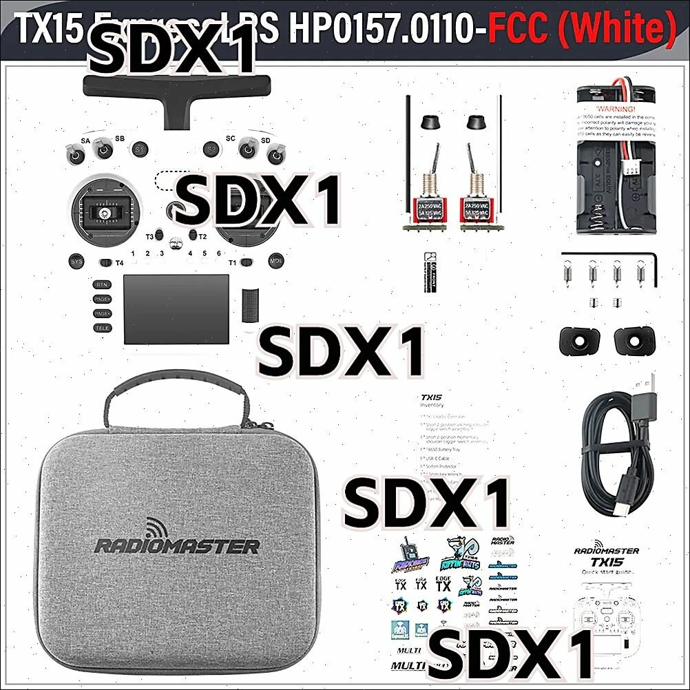 Радиопередатчик RadioMaster TX15 16 каналов, экран 480x320, поддержка ExpressLRS, холовые стики для моделей RC
