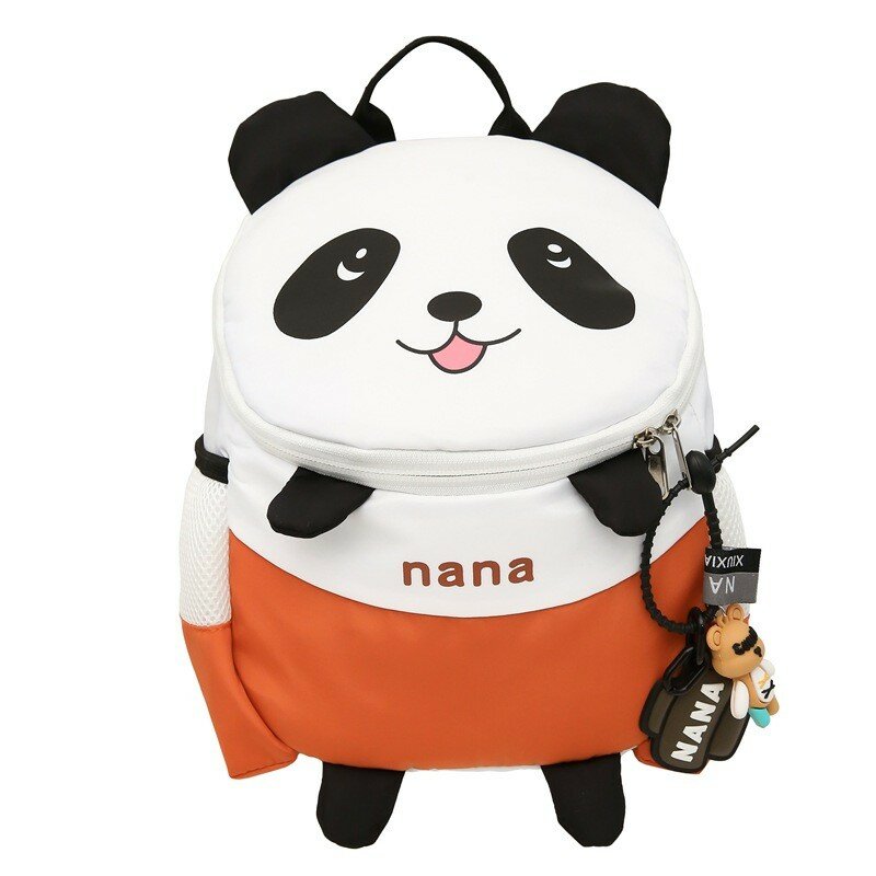 Милый и модный рюкзак для детей с пандой, оранжевый