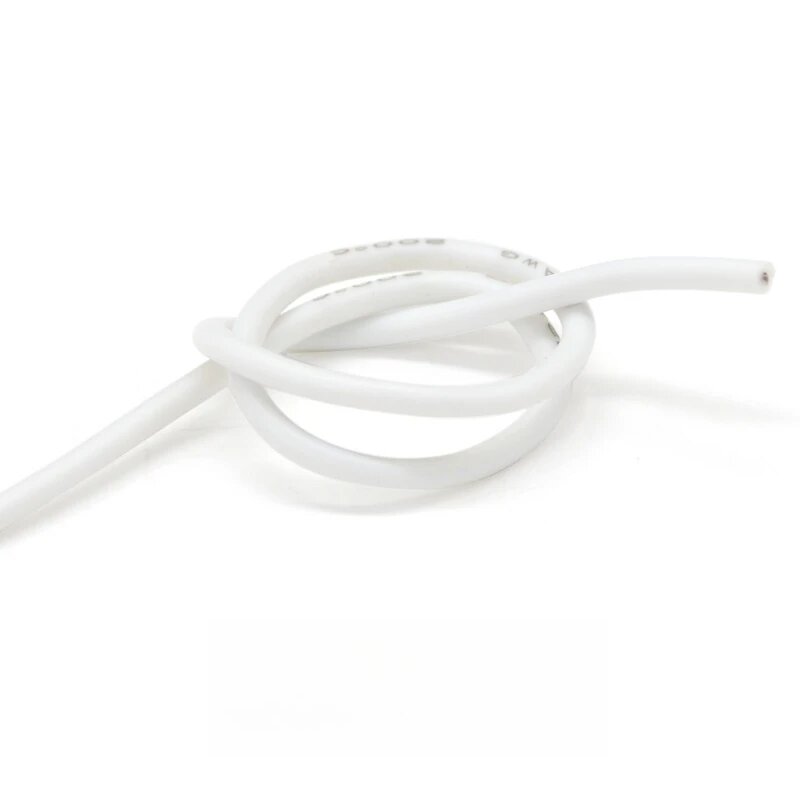 Термостойкий силиконовый кабель 30-16 AWG красный/черный/белый 1-50 м 24AWG, White x 1m, 5 meters