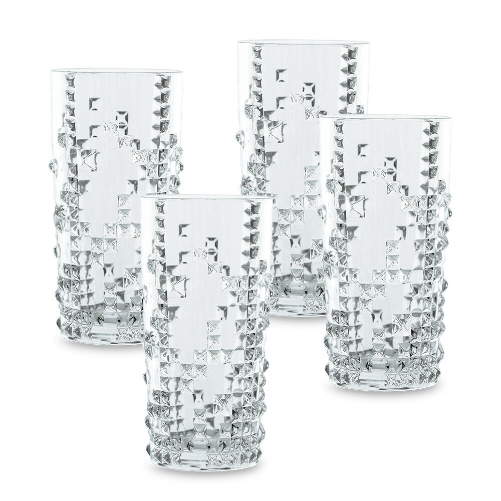 Набор из 4-х стаканов PUNK, объем: 390 мл, материал: хрустальное стекло N99498