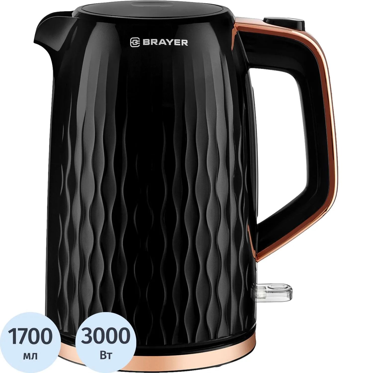 Чайник электрический BRAYER 1061BR, STRIX,3000 Вт,1.7 л, пласт. кор, автооткл