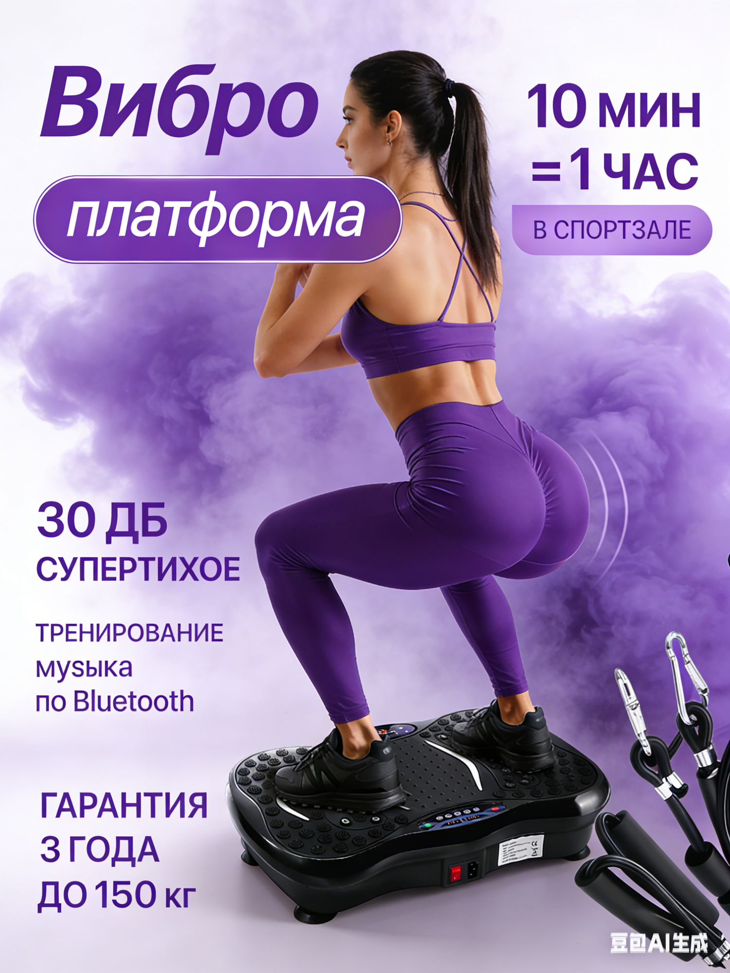 Вибрационная платформа-дрябломассажер для похудения и фитнеса, максимальная нагрузка — до 150 кг