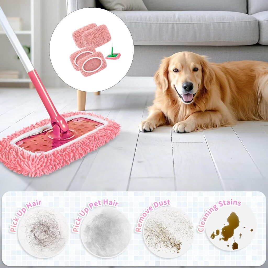 Machine Washable Microfiber Replacement Cleaning Sheets For Hard Grounds 4 Pack Durable Cleaning Cloths — фото 1
