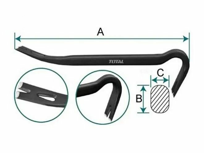 Лом-гвоздодер 900мм TOTAL INDUSTRIAL THT431362