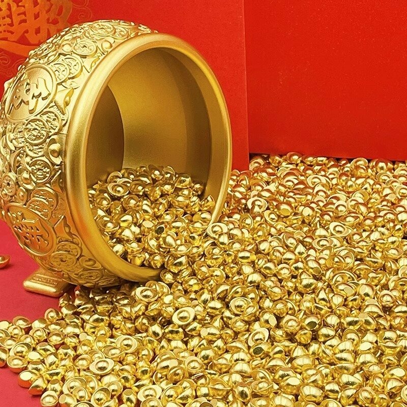 Солидная имитация золота, мини-слиток, золотая пластина, наполнитель для сокровищницы, декор для гостиной, подарок на новоселье, фэн-шуй украшение