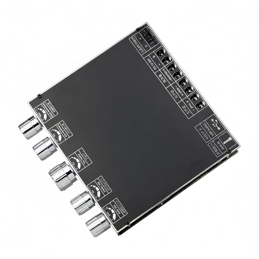 XY-S220H 2.1 Channel BT Audio Amplifier Board TDA7498 Subwoofer 160WX2+220W Audio Stereo Amplifier AMP DC12-38V/10A Bluetooth 5.1 AUX U disk USB sound card 134mm*126mm*26mm 365g