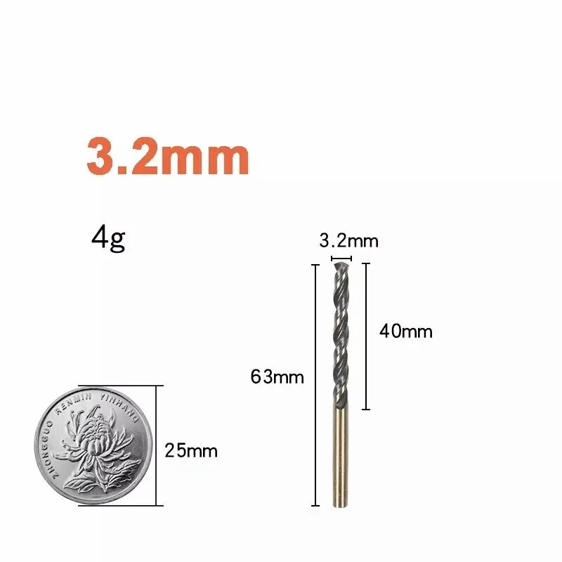Кобальтовые спиральные сверла из быстрорежущей стали 0,5-14 мм 3.2mm-2Pcs