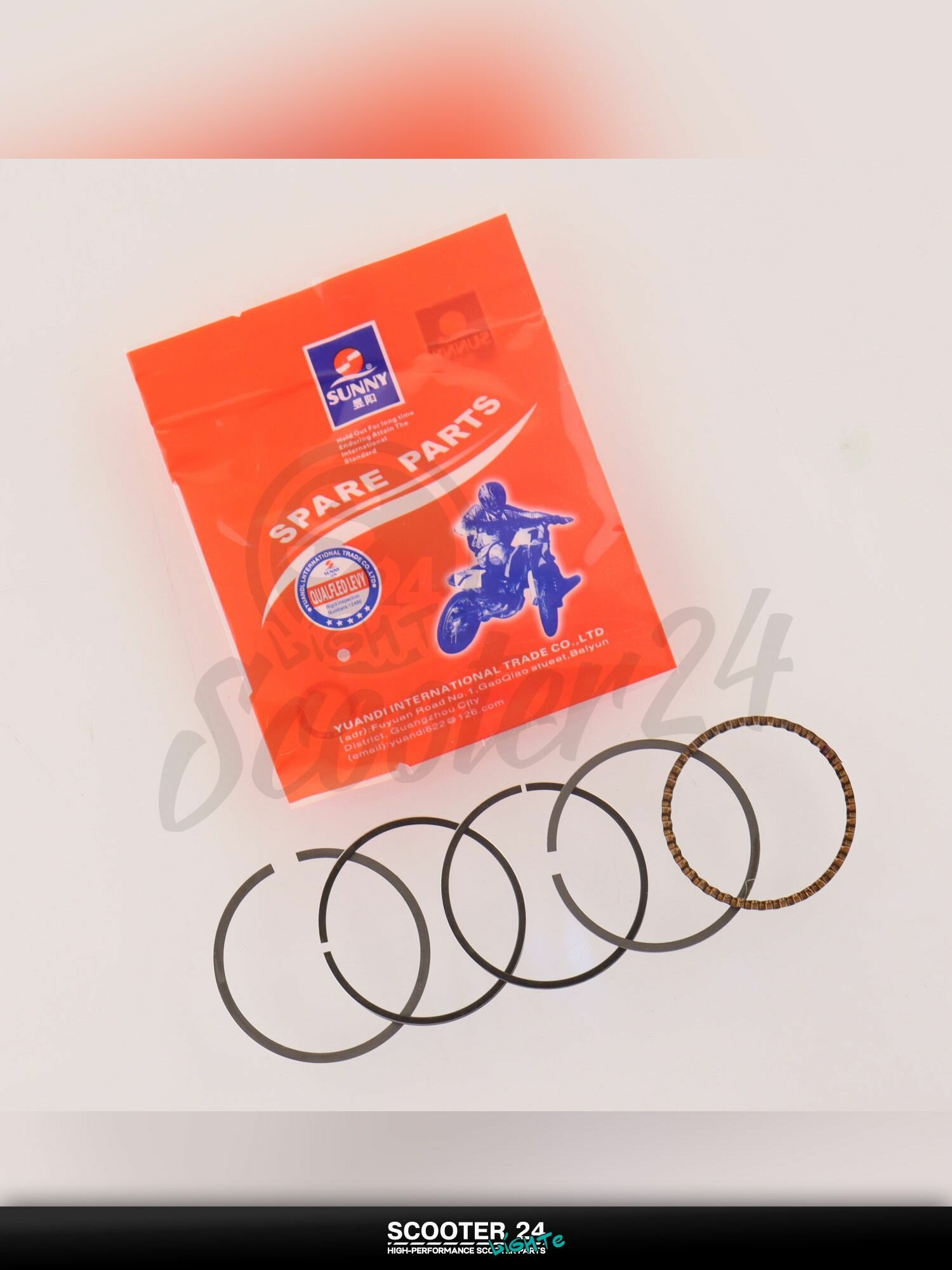 Кольца комплект комплект 139FMB на мопед и мотоцикл на мотоцикл и мопед Alpha, Delta / Альфа Дельта / Альфа Дельта 50 кубов 0,75 ( 39,75) "SUNY" (mod.B)