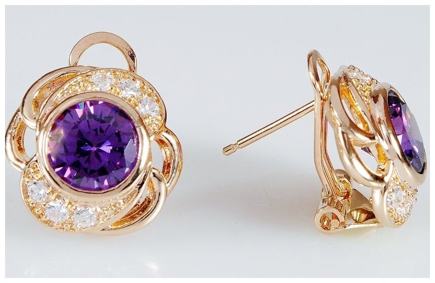 Серьги, аметист