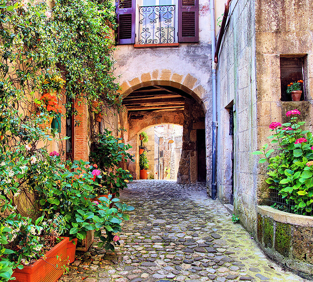 Фотообои Divino Decor "Улочка Тосканы" А-033 300*270 фактура холст