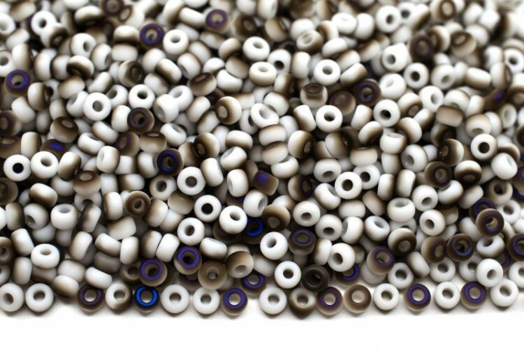 Бисер японский MIYUKI круглый 11/0 #55062 White Azuro, матовый непрозрачный, 10 грамм