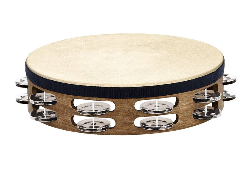 TAH2WB Traditional Тамбурин 10", с кожей, 2 ряда бубенцов, коричневый, Meinl