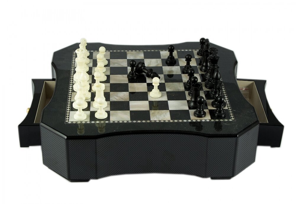 Шахматы в лакированном ларце "CheckMate" 38х38см