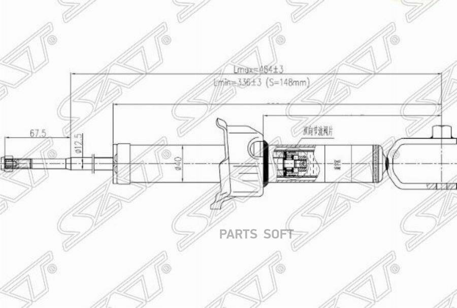 Стойка задняя Honda Civic 95-00 / Civic Ferio 95-00 (Справа=Слева) SAT ST-52611-S04-J01 | цена за 1 шт