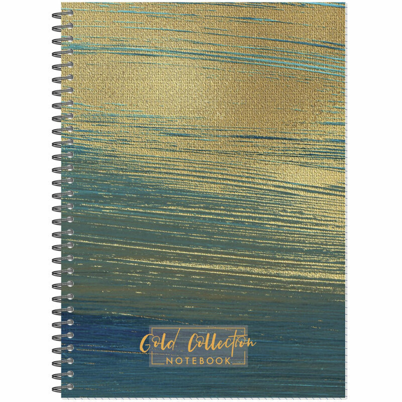 Бизнес-тетрадь А4 96л AttacheSelection Gold Collection клет, спир, карт, голуб, 1834216