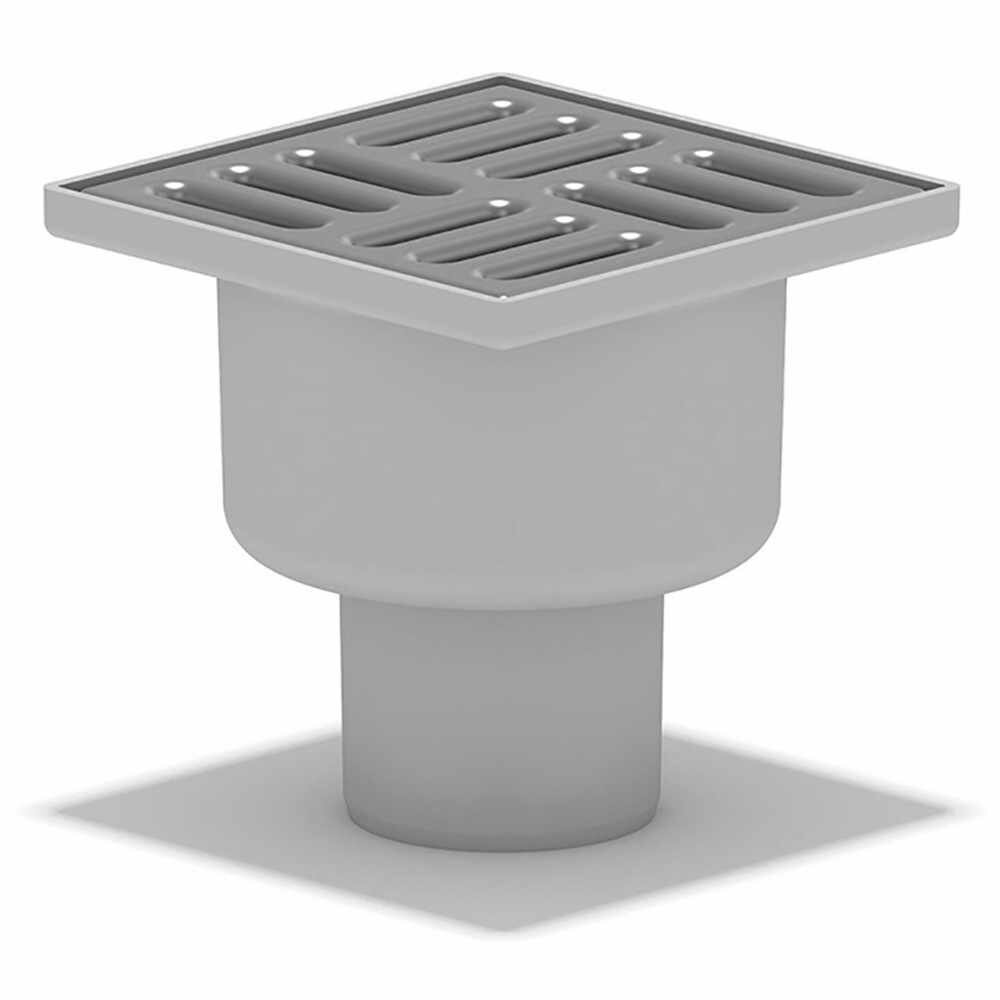 Трап с сухим затвором АНИ плаcт решетка 100х100 мм нержавеющая сталь слив 50 мм