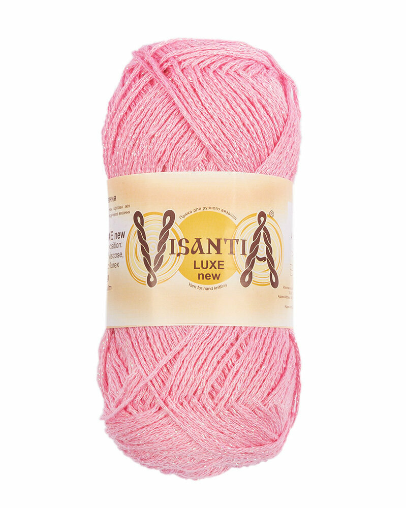 Пряжа Visantia "LUXE new" 85% вискоза, 15% люрекс 5 шт. х 100 г 240 м 5 м №06 розовый