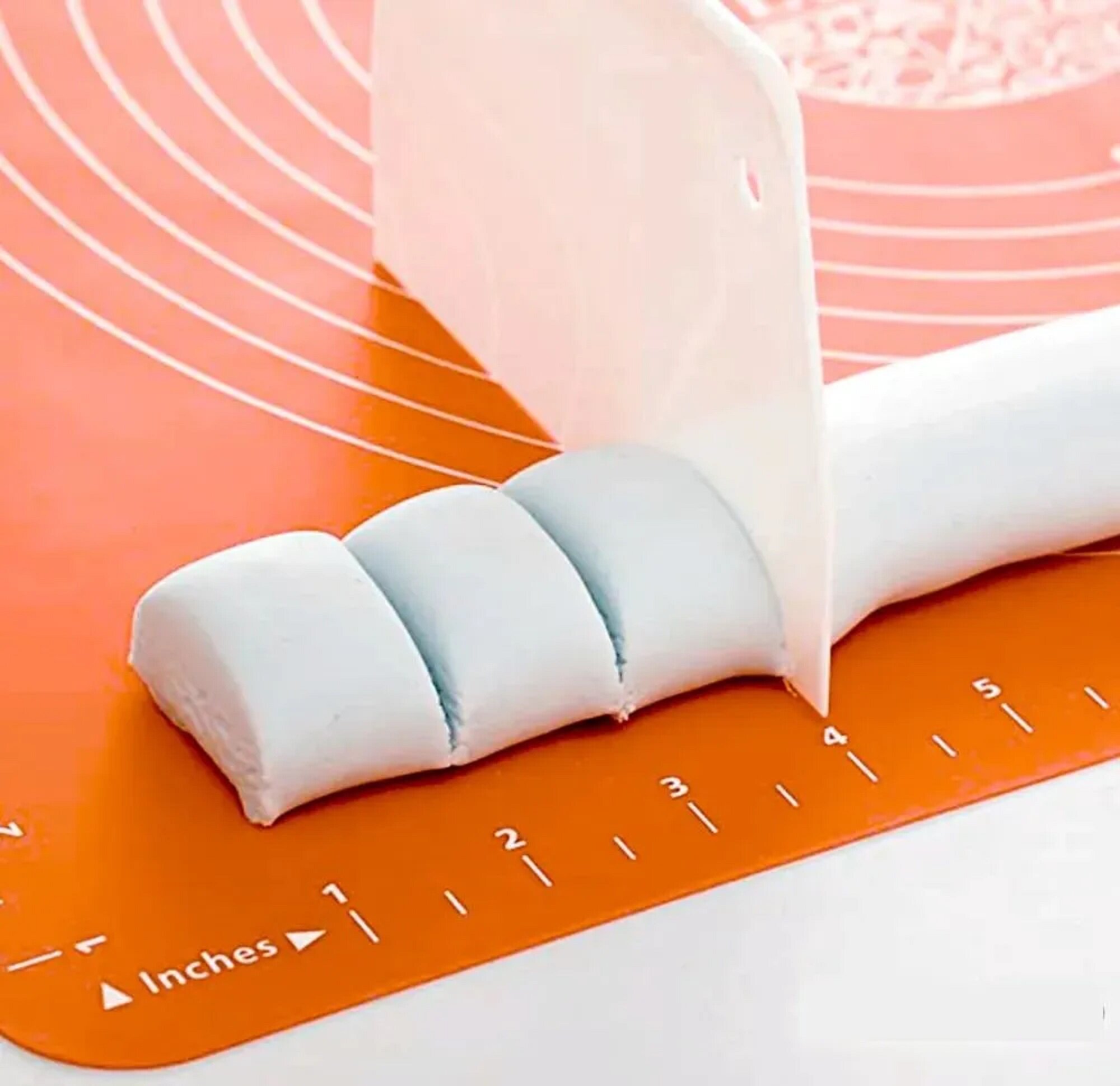 Силиконовый коврик для раскатки теста и выпечки 50х40, шпатель в подарок