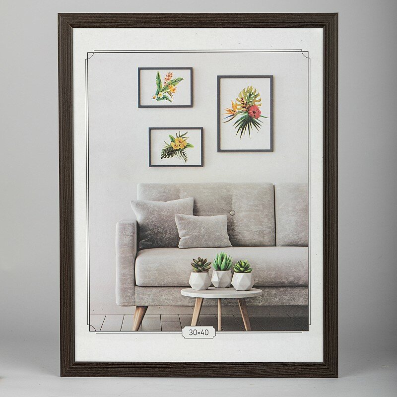 Фоторамка Image Art С22 МДФ универсальная 30х40 цвет венге вставка прозрачный пластик, цена за 1 шт