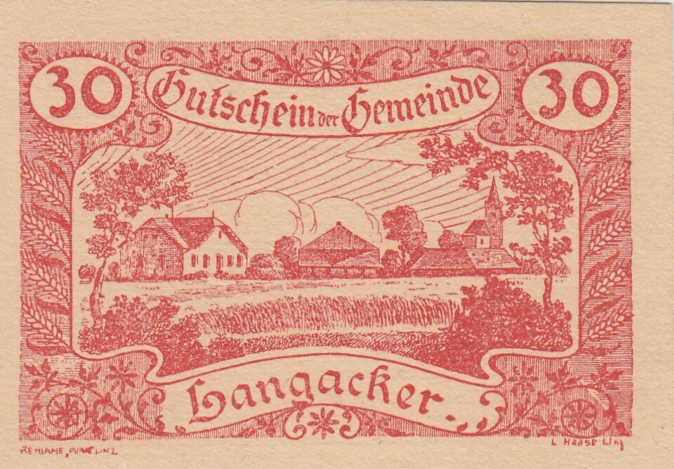 Австрия, Лангаккер 30 геллеров 1920 г. (№3)
