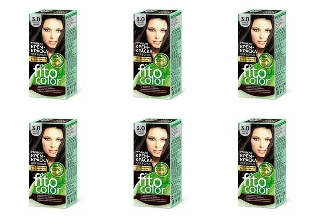 Fito Косметик Стойкая крем-краска для волос , Fitocolor, тон Темный каштан, 115мл, 6 шт.