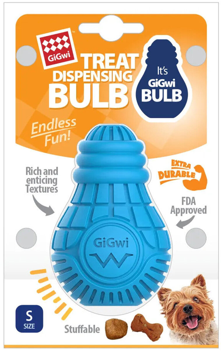 Игрушка для собак GiGwi Bulb Rubber Лампочка резиновая синяя 8 см (1 шт)