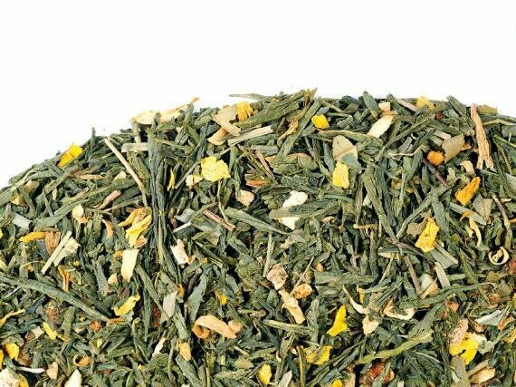 Имбирный Апельсин зеленый чай с добавками 50 гр.