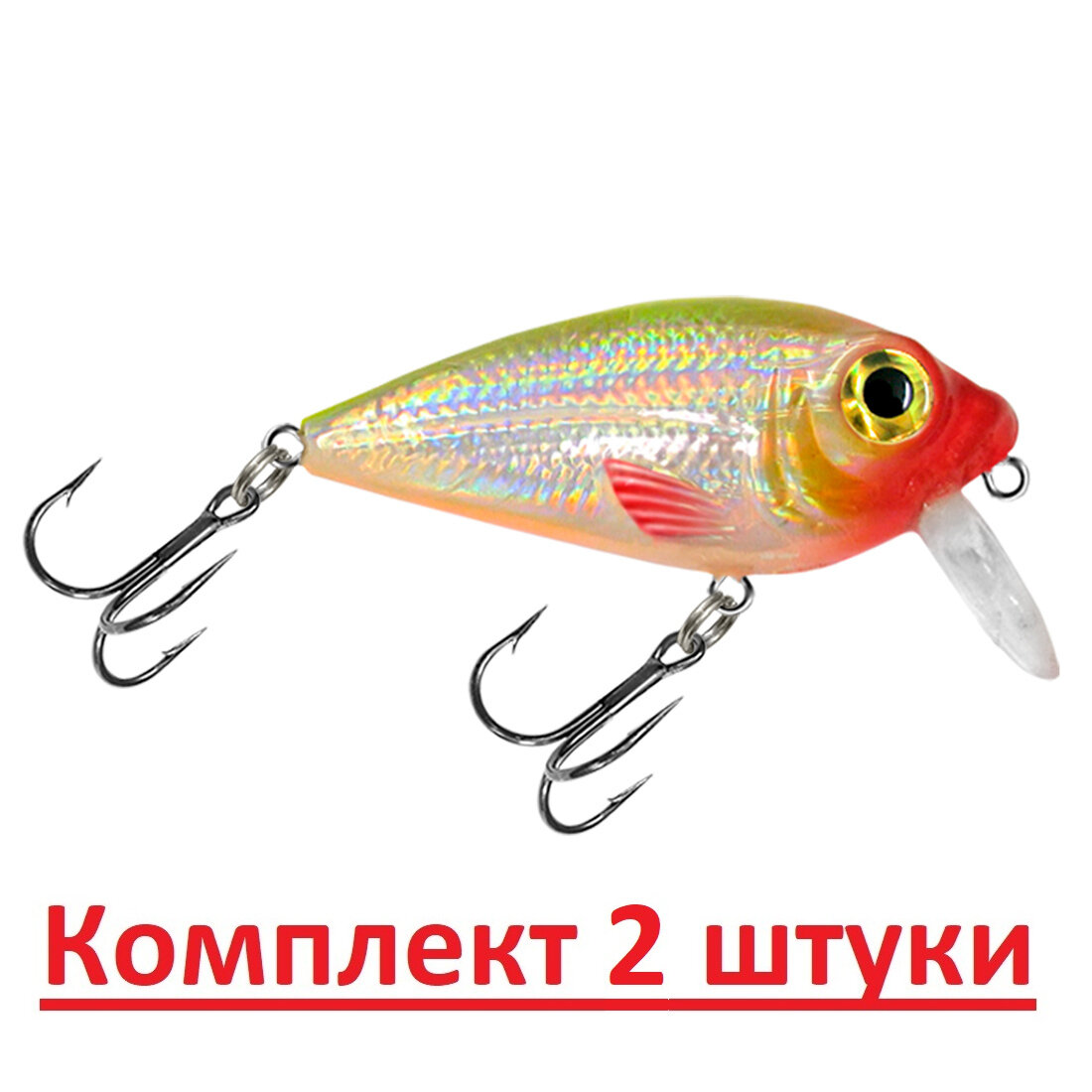 Воблер AQUA ЖУК 37mm, цвет 014 (клоун), 2 штуки