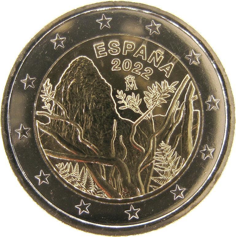 Испания 2 евро 2022 Национальный парк Гарахонай