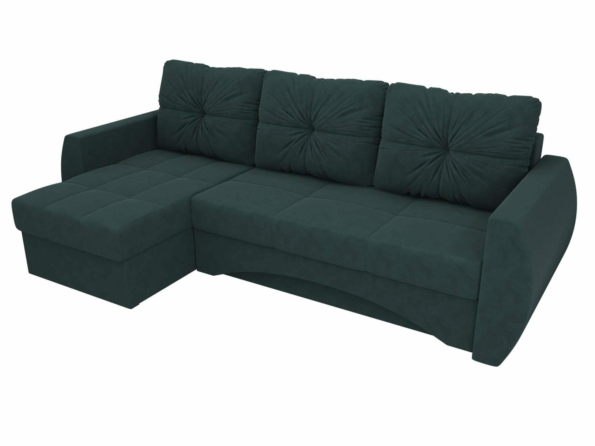 Artum Угловой диван Сатурн велюр бирюза левый