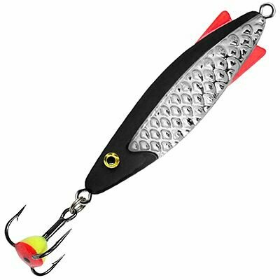 Блесна для рыбалки зимняя AQUA тобик 6,0g, цвет 01 (серебро, черный металлик) 1 штука