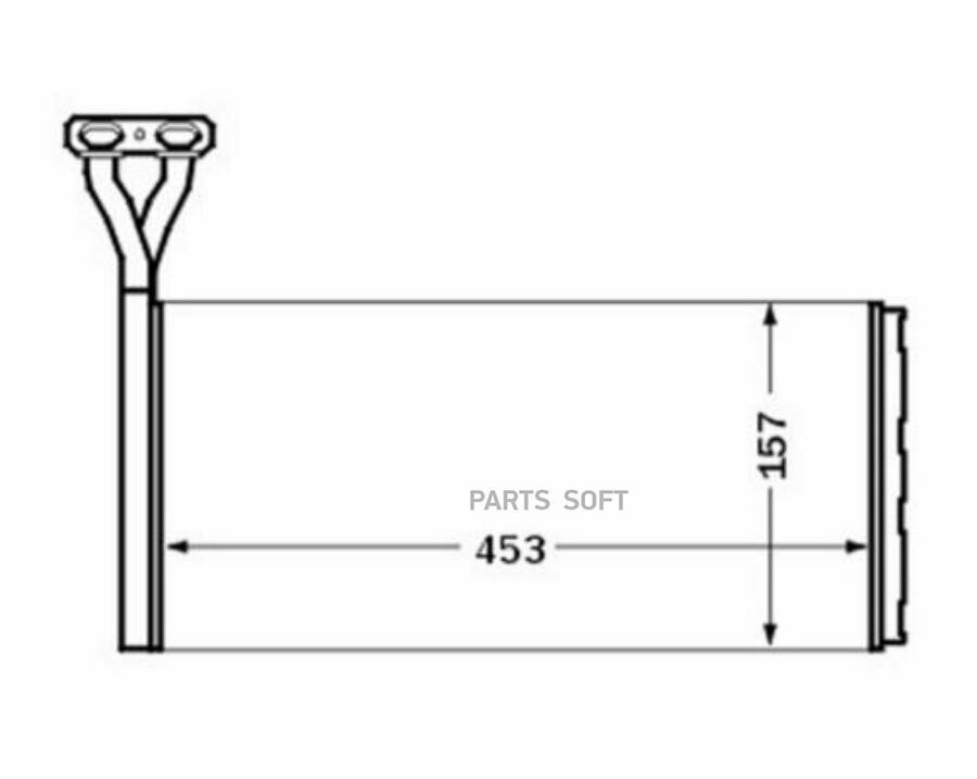 Радиатор отопителя 450x156x33 SCANIA 4 Series CP, CR, CT: P/G/R/T Series CP, CG, CR, CT -- chassis 2 Mahle/Knecht арт. AH46000S