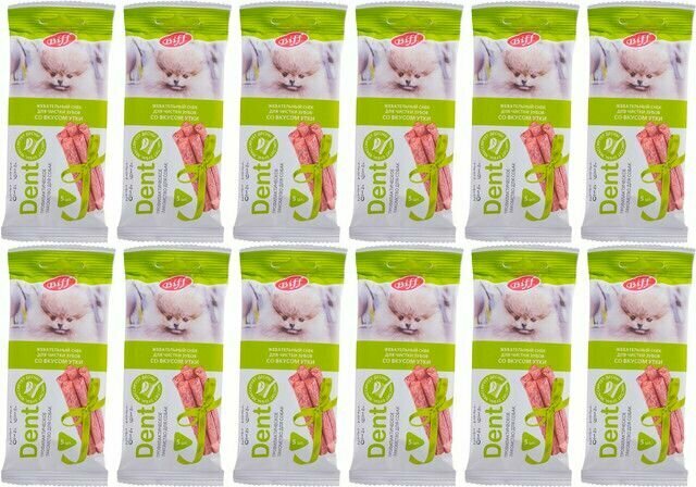 Titbit Лакомство для собак мини пород Жевательный снек Dent со вкусом Утки 5шт, 12 упаковок