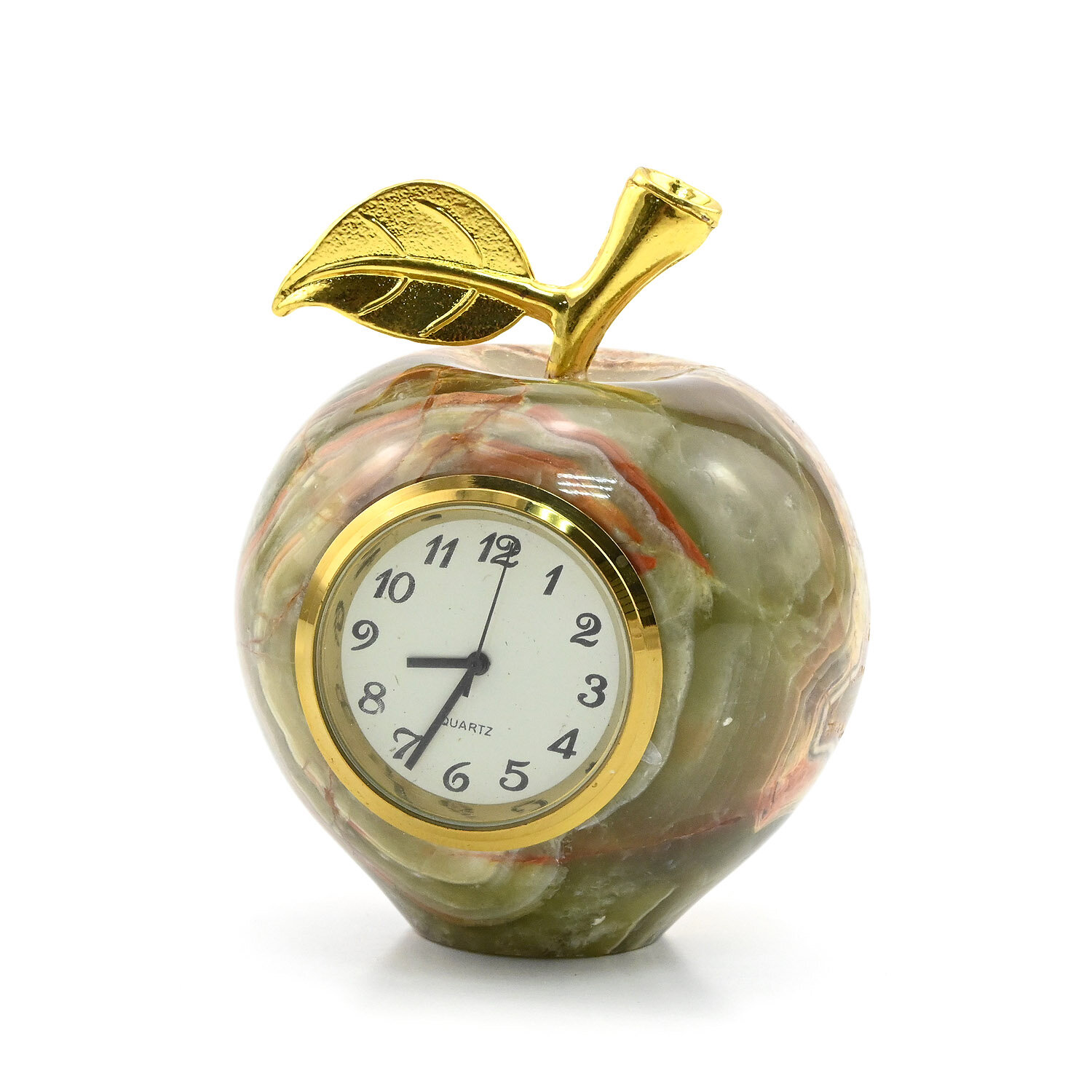 Часы из оникса "Яблоко" 60*60*72мм. .