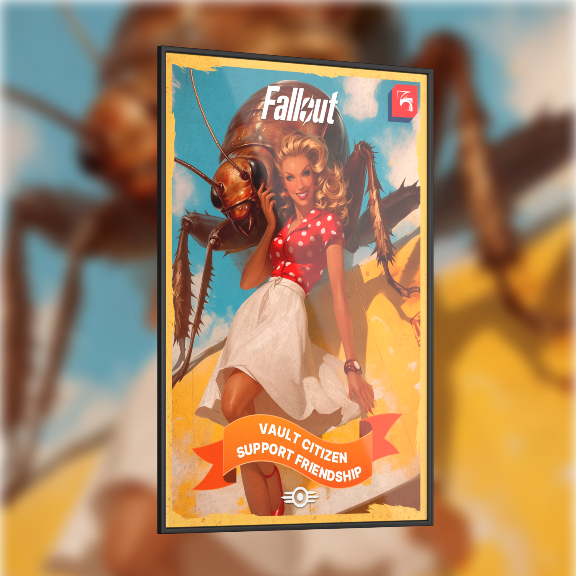 Постер в рамке на стену DigitalRazor Fallout Edition Type B 430x600mm, желтый, оранжевый — фото 1