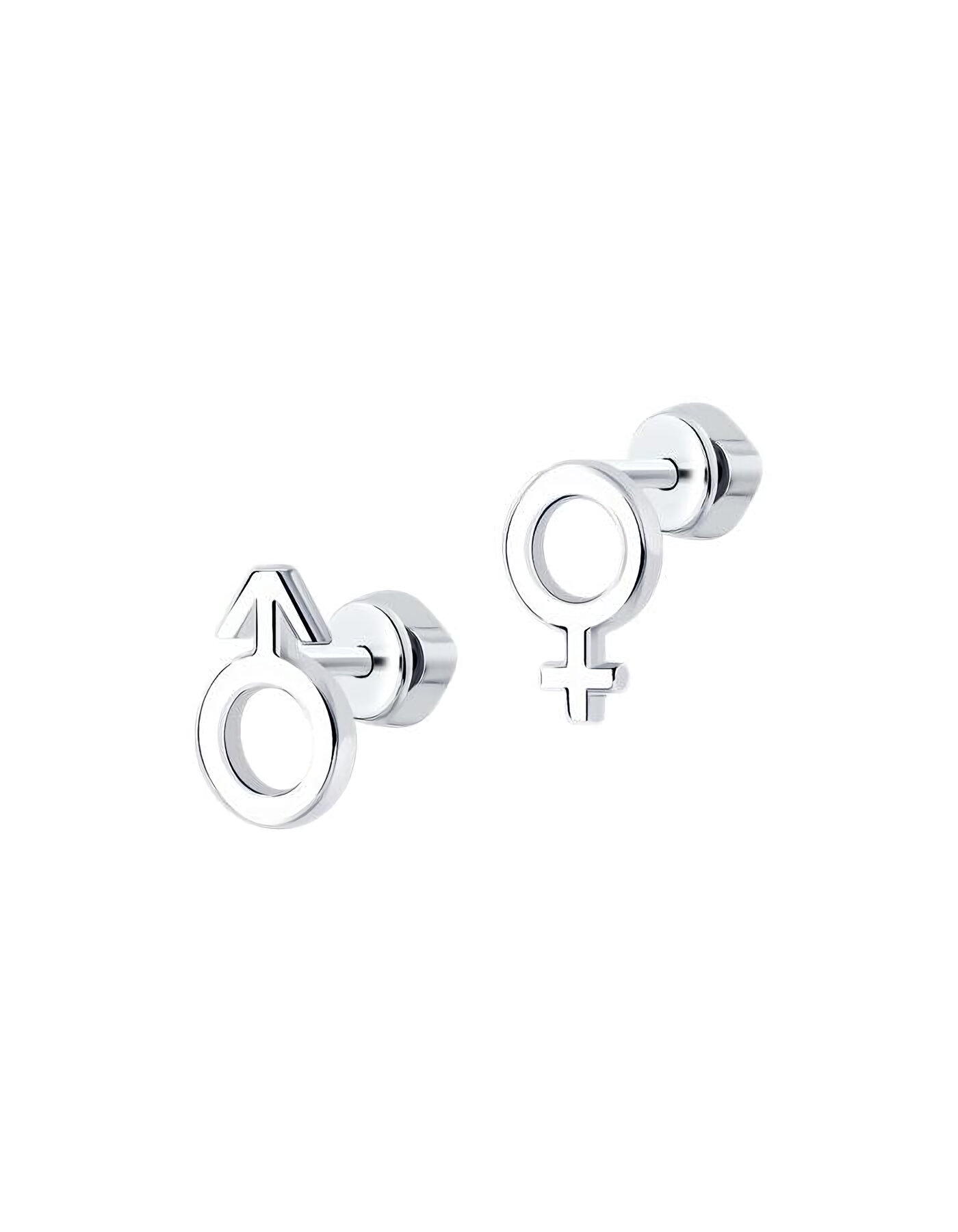 Серьги пусеты, серебро, 925 проба, родирование