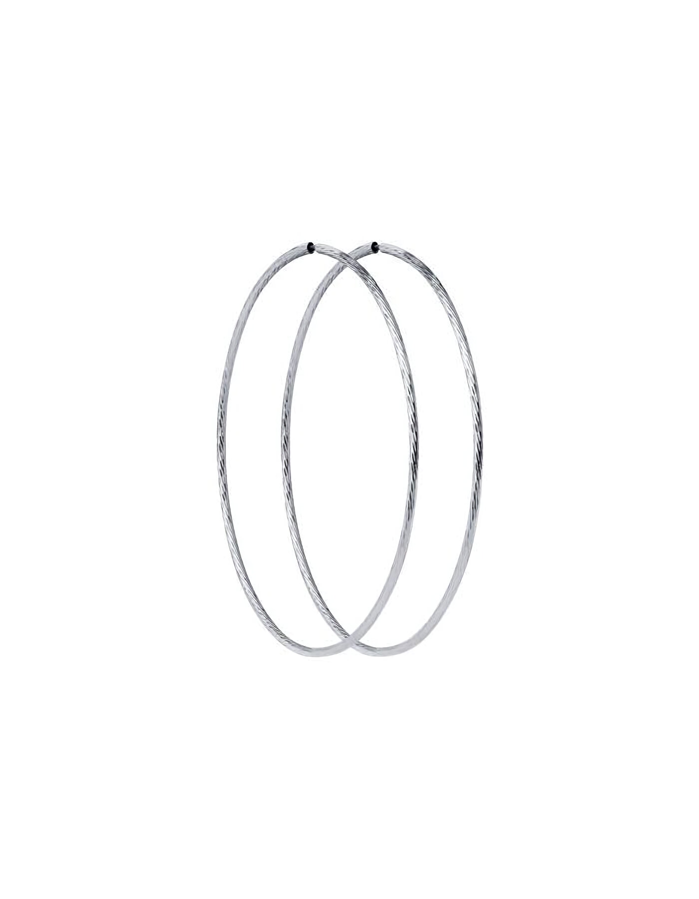 Серьги конго, серебро, 925 проба, родирование