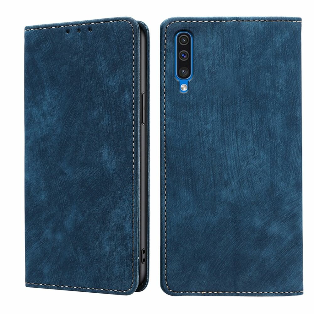 Чехол-книжка MyPads для Samsung Galaxy A30s / A50 / Самсунг А30s / А50 мягкое прикосновение (синий)