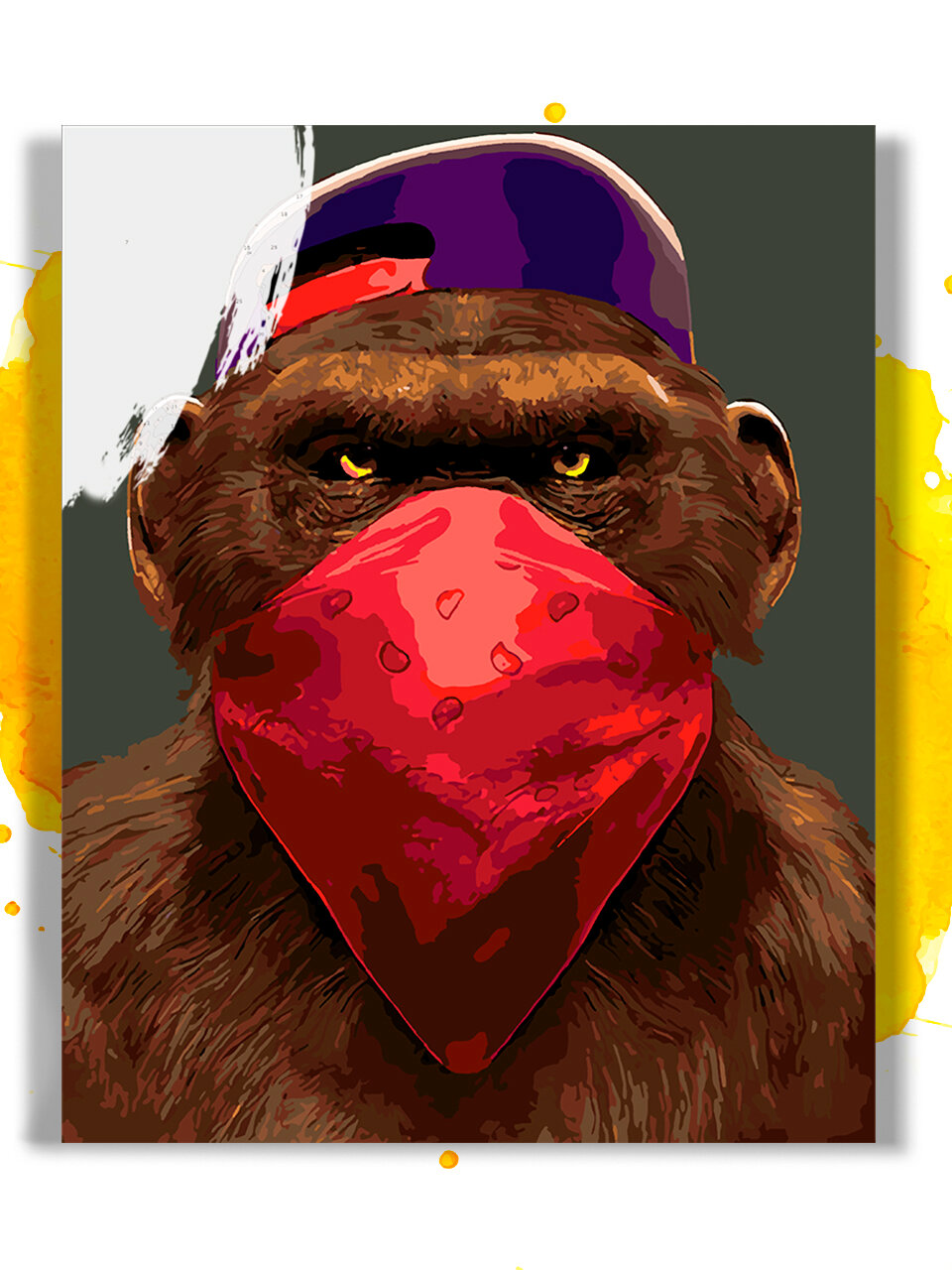 Картина по номерам на холсте Серия Три Обезьяны - не скажу, 40 х 50 см