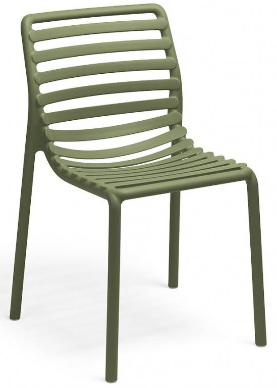 Стул пластиковый Doga Bistrot Nardi зеленый, пластик, твердое сиденье, без подлокотников