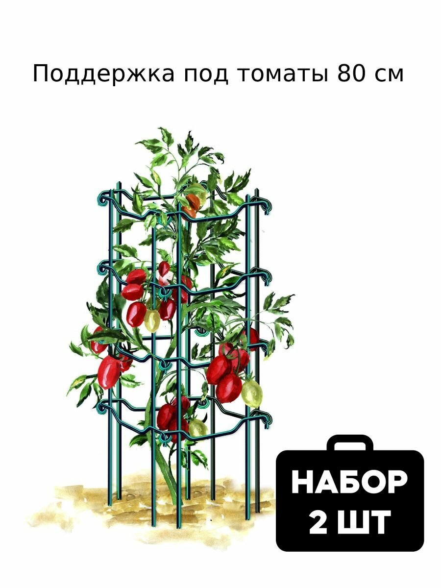 Поддержка под томаты 80 см бирюзовая (набор 2 шт)