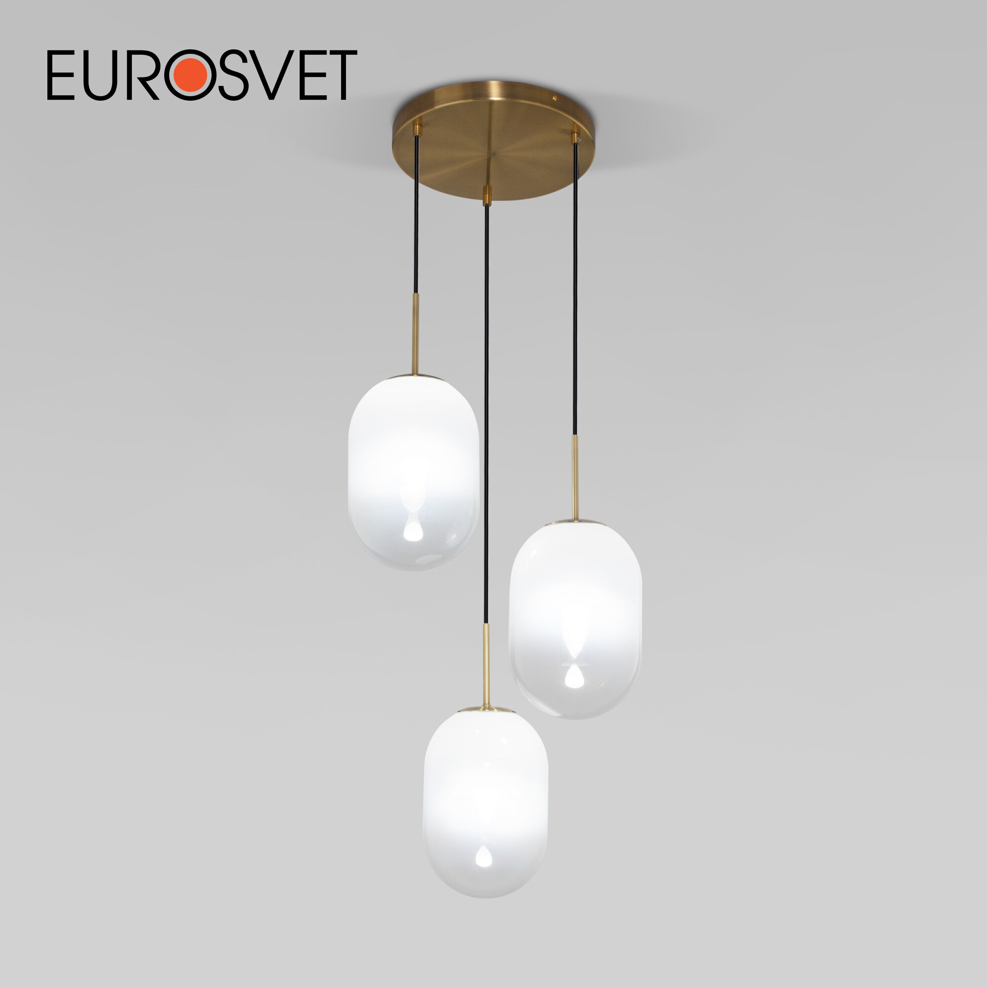 Подвесной светильник Eurosvet Loona 60161/3, E14, 3*40 Вт, цвет латунь