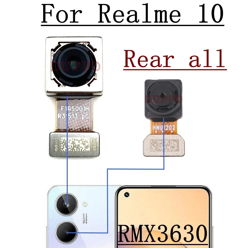 Оригинальная фронтальная камера для селфи для Realme 10 RMX3630 задняя большая For Realme 10 Rear