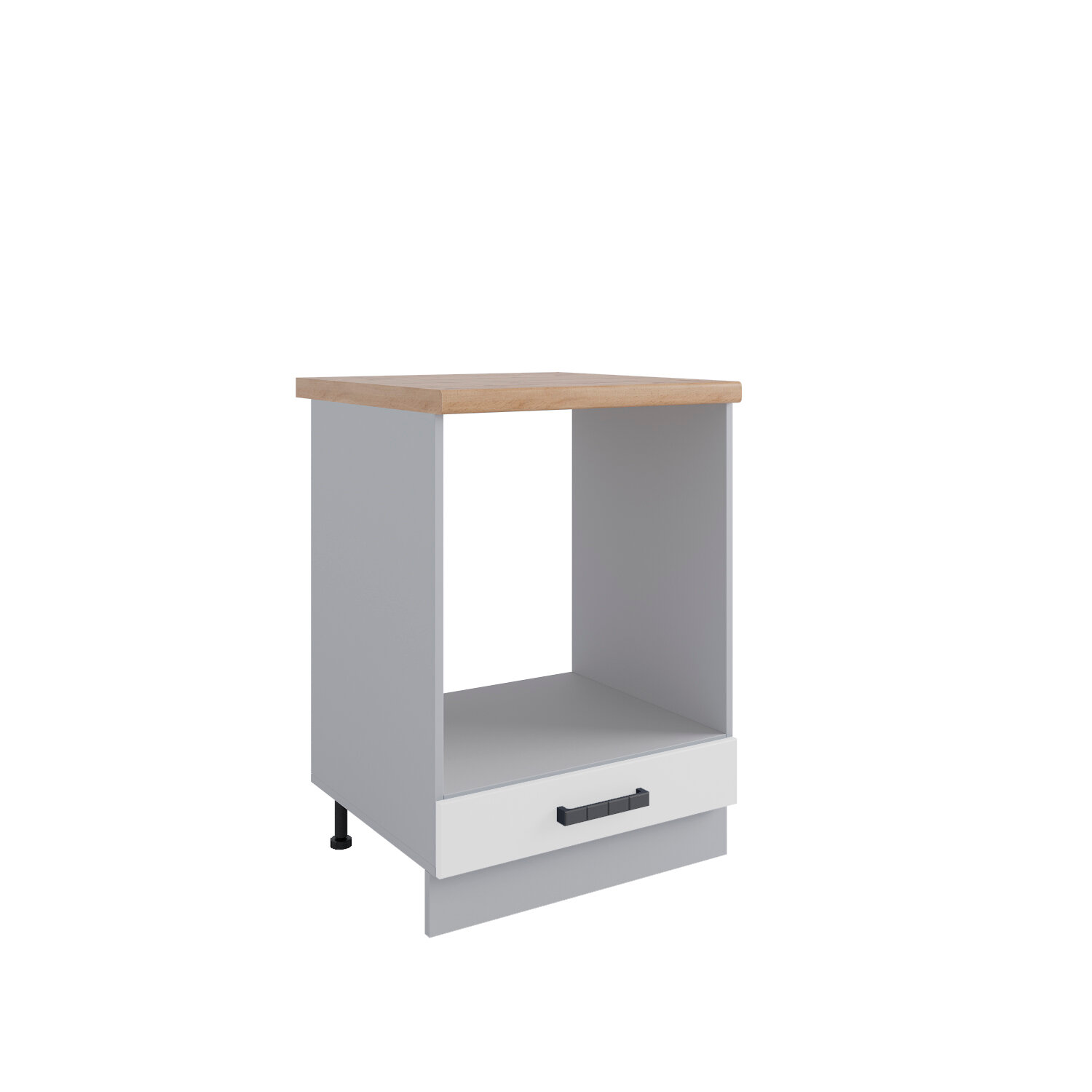 Кухонный шкаф напольный, без столешницы, под духовой шкаф, СДШ 600, Кухня Ройс, Серый / Белый софт