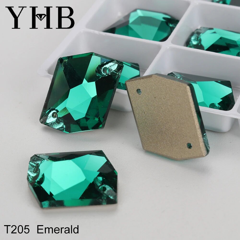 Стразы YHB космическое стекло кристалл AB лунный свет Изумрудный, 15Pcs 17mm 21mm, T205 Emerald