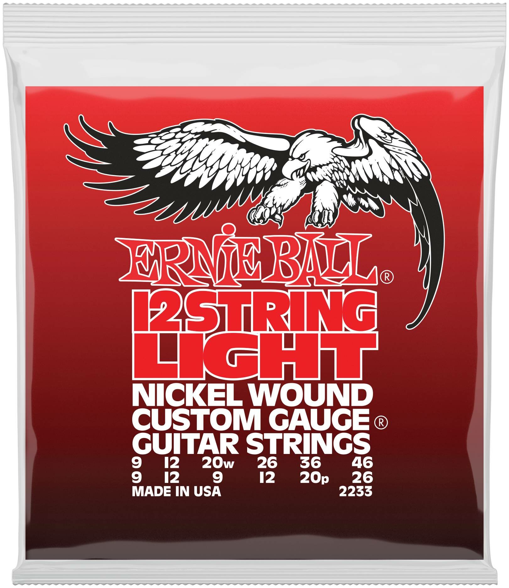 ERNIE BALL 2233 Nickel Wound Light 9-46 - Струны для электрогитары 12-струнной