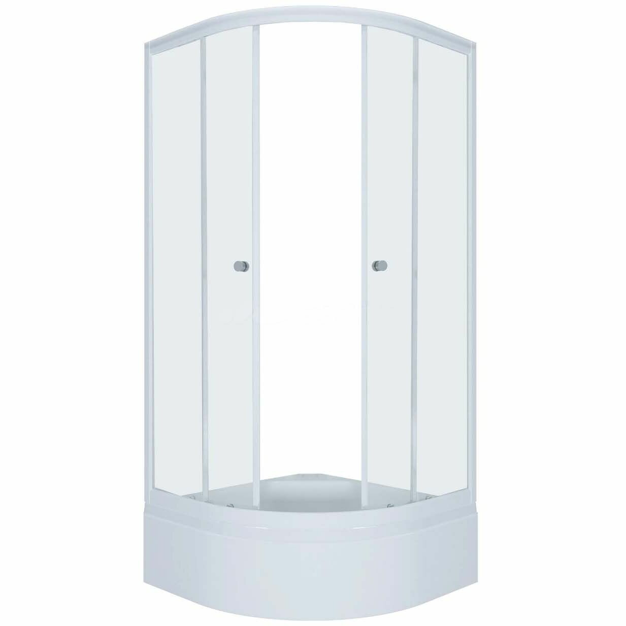Душевой уголок Тритон (Triton) Ультра 900х900х2050 мм, прозрачный 4 мм, профиль белый (Щ0000061812) В (3 места+сифон D50)